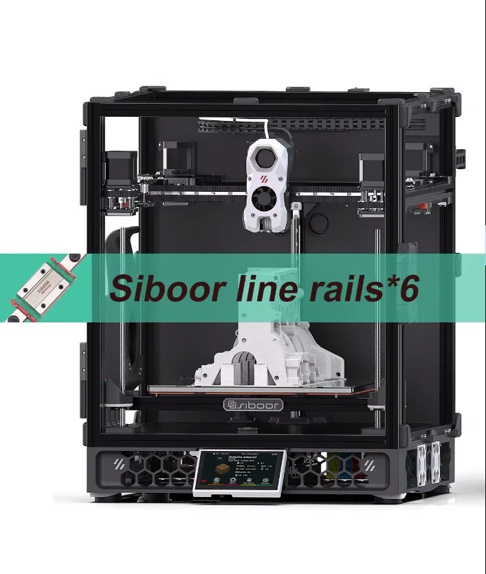 Siboor Voron Trident [June] 3D-принтер 350mm, with decorative part, White Siboor Rails
