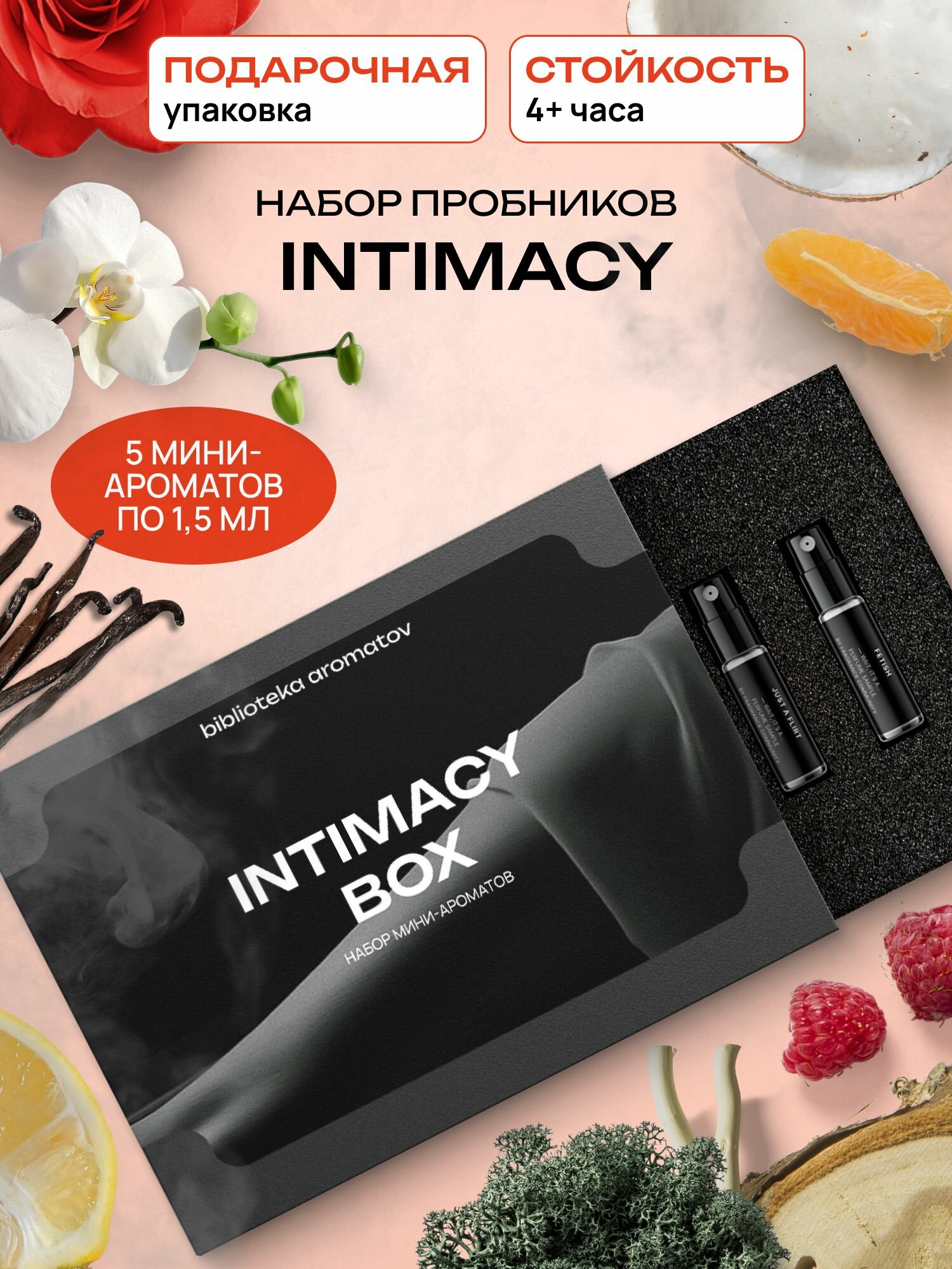 Набор духов женские и мужские пробники 5 ароматов "Intimacy Box", Fragrance Community
