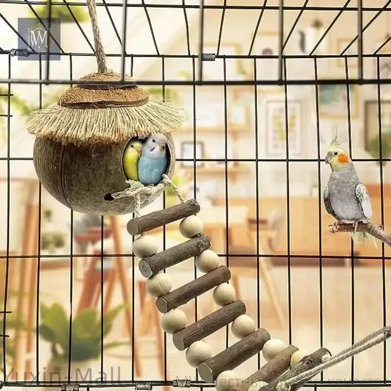 Клетка для птиц, Подвесной птичий домик с лестницей, гнездо для разведения попугаев