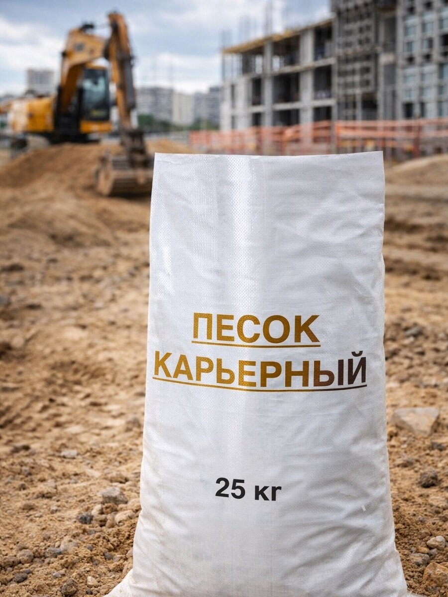 Карьерный песок строительный, 25 кг