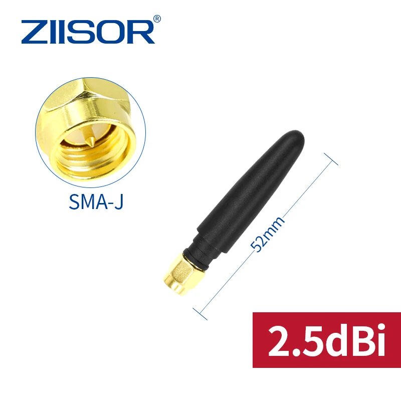ZIISOR Антенна SMA-J 2.5dBi, черная TXGN-JZ-5