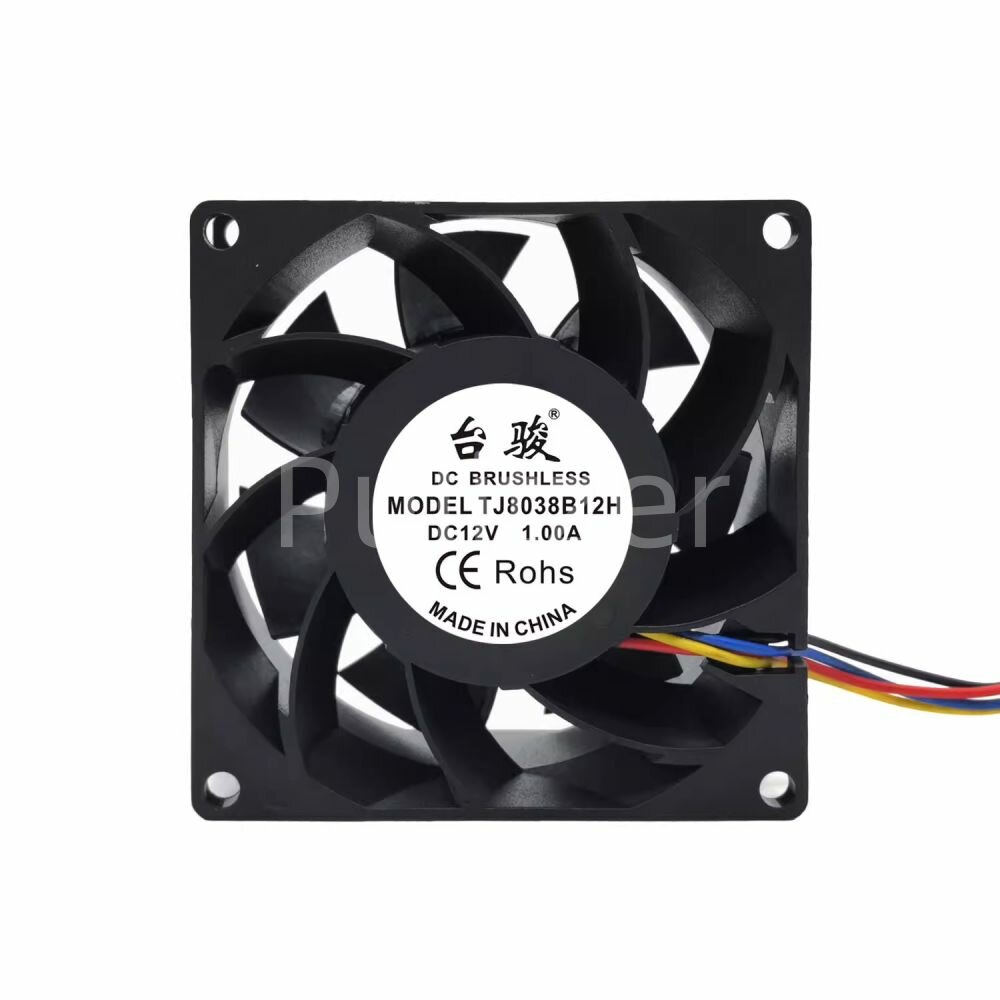 Вентилятор охлаждения осевого шкафа TJ8038B12H 80*80*38 мм 12 В 1.00A 10 Вт 6500 об/мин