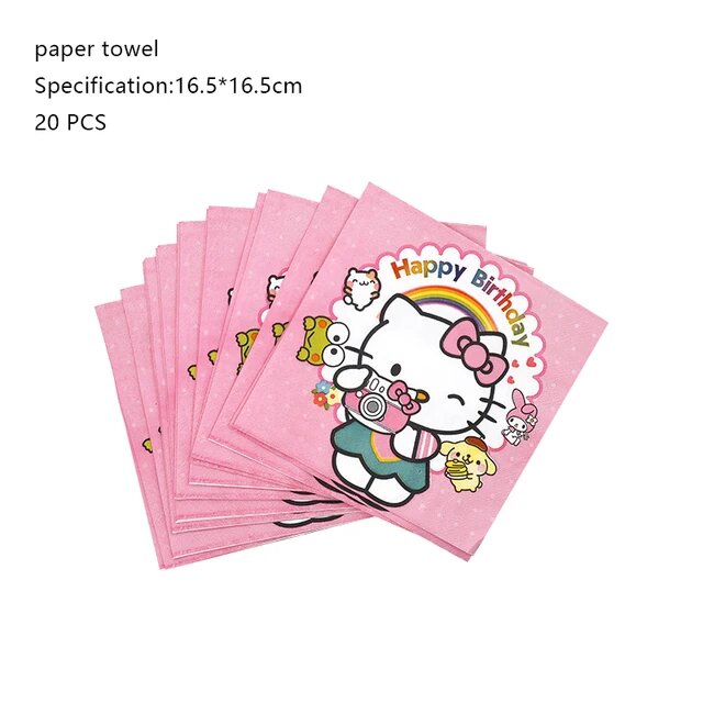 Украшения для дня рождения в стиле Hello Kitty, фольгированные воздушные шары, товары для детских развлечений, одноразовая посуда, баннеры, фоны, подарки.