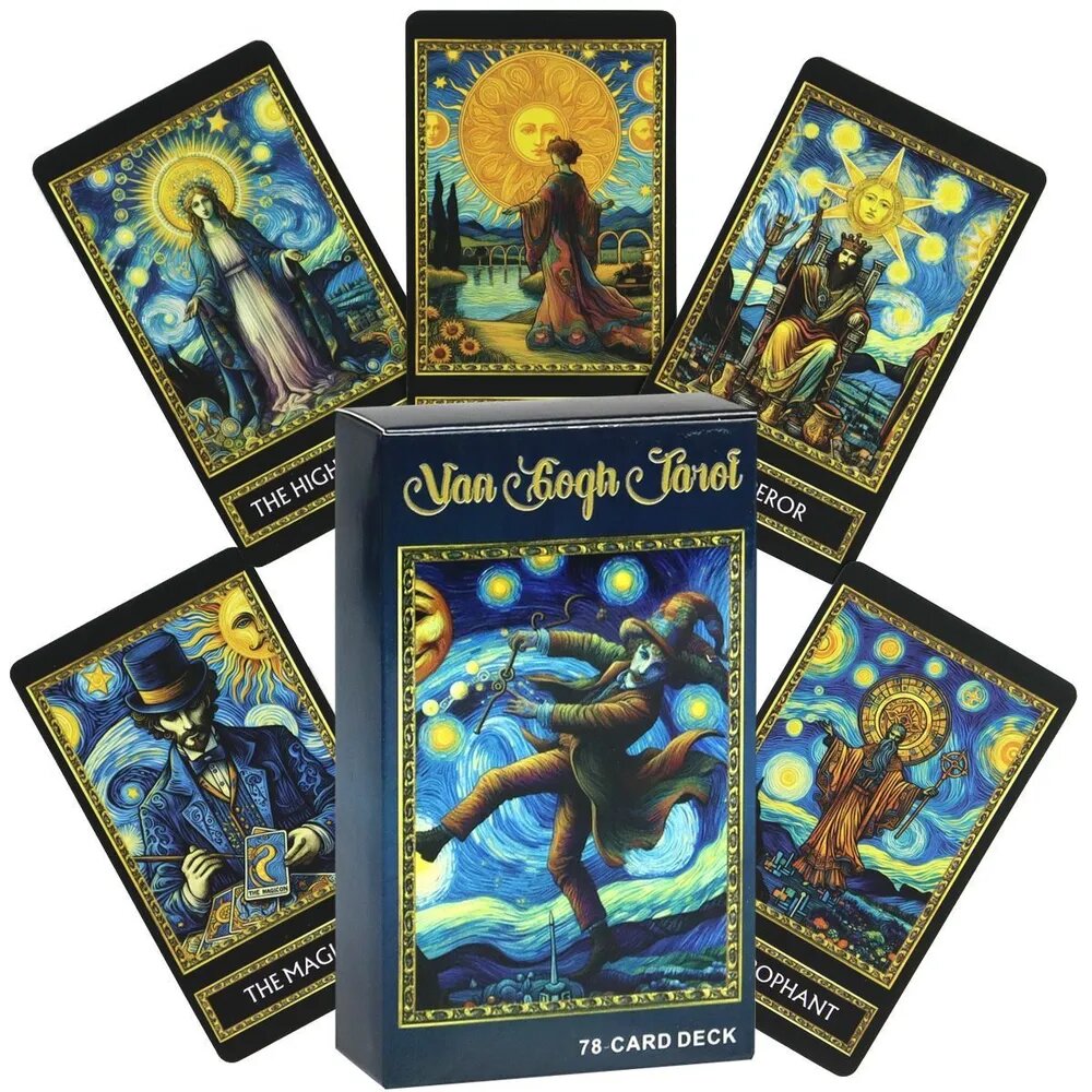 Таро Van Gogh Tarot 10*6cm 78 карт. Гадальные карты с электронным руководством