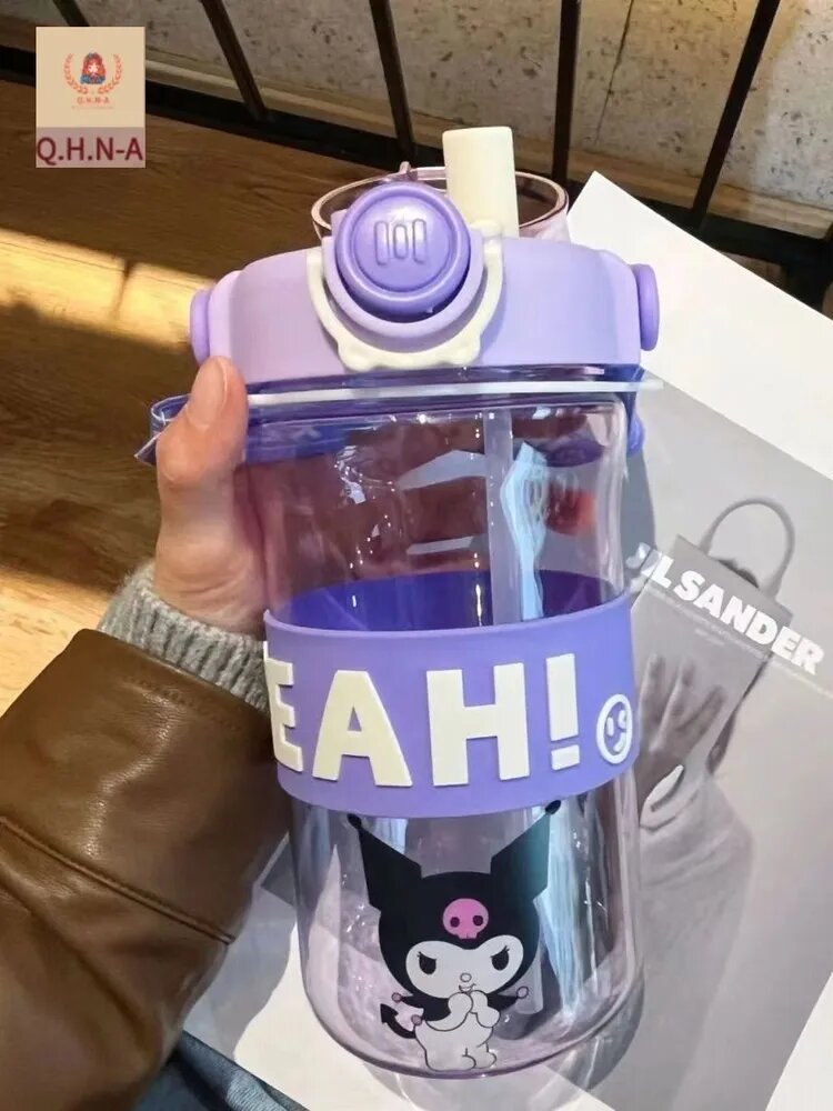 MODENGO Бутылка для воды 0.7 л с трубочкой и ремешком для девочки
