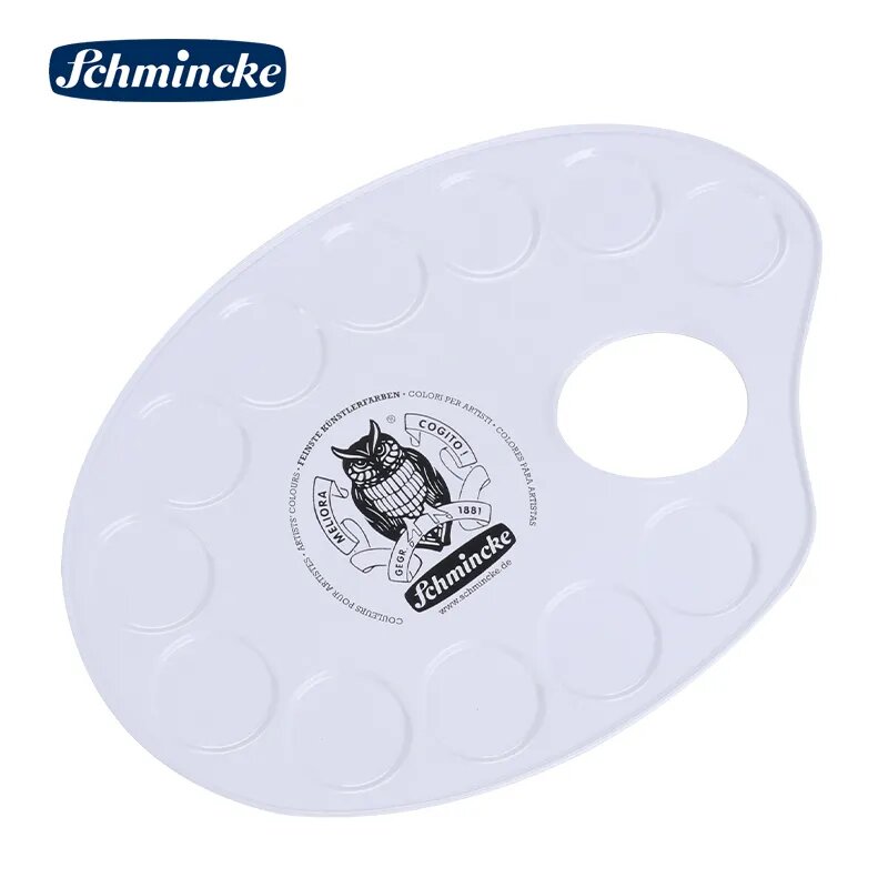 Schmincke Палитра для рисования пластиковая круглая белая для акварели для художников