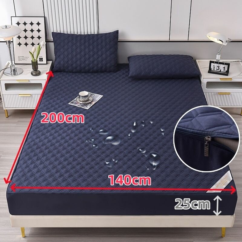 Водонепроницаемый стеганый чехол для матраса с застежкой-молнией; Чехол для матраса с шестью сторонами, все включено