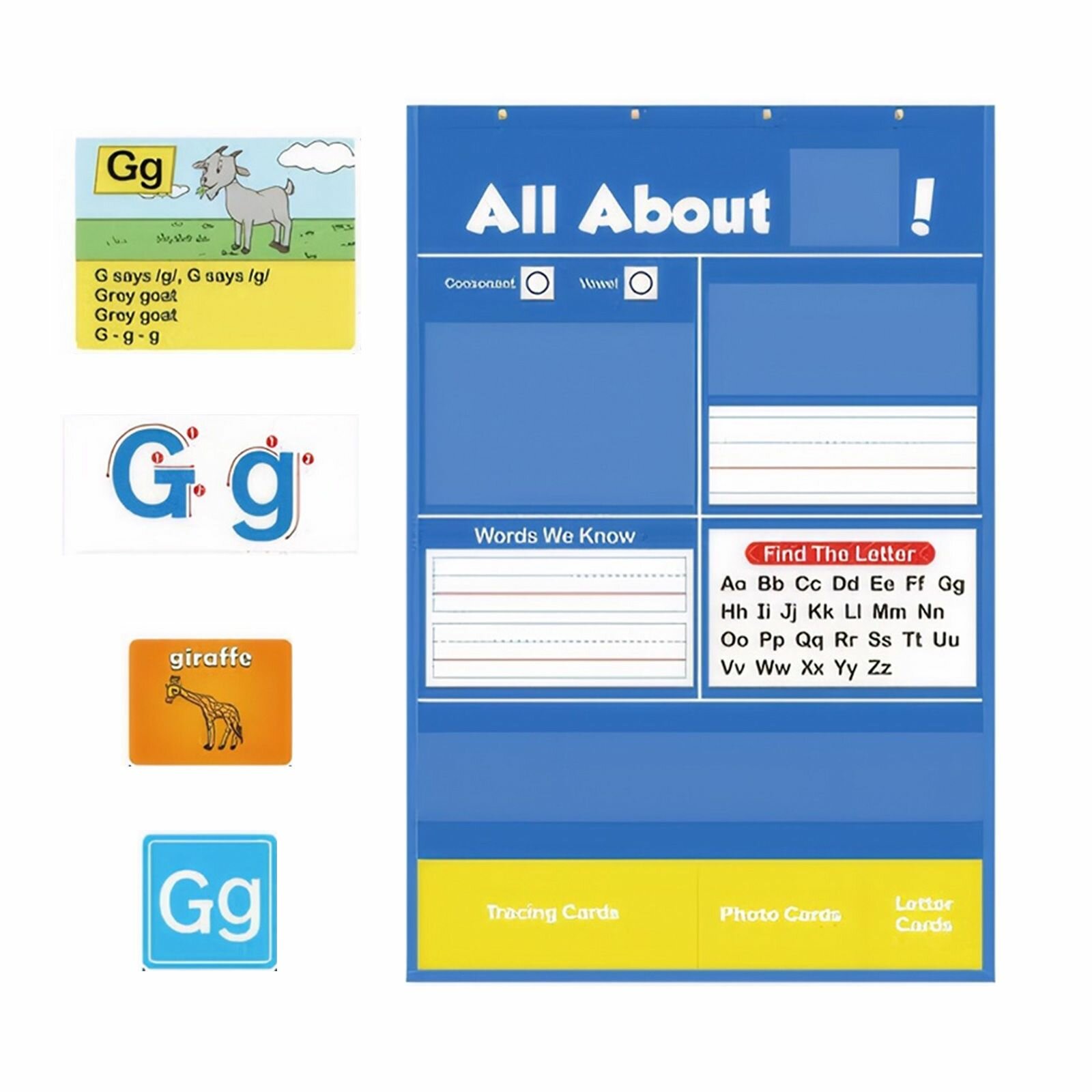 Плакат для изучения слов с практикой обводки букв детей