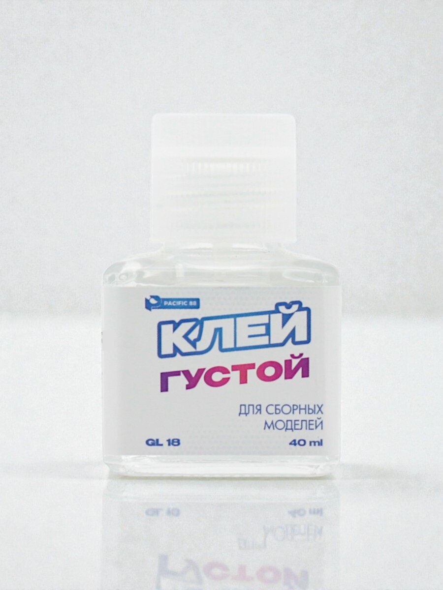 Pacific88 Клей для моделей густой, (Plastic cement strong) 40 мл, стекло+кисть, арт. GL18
