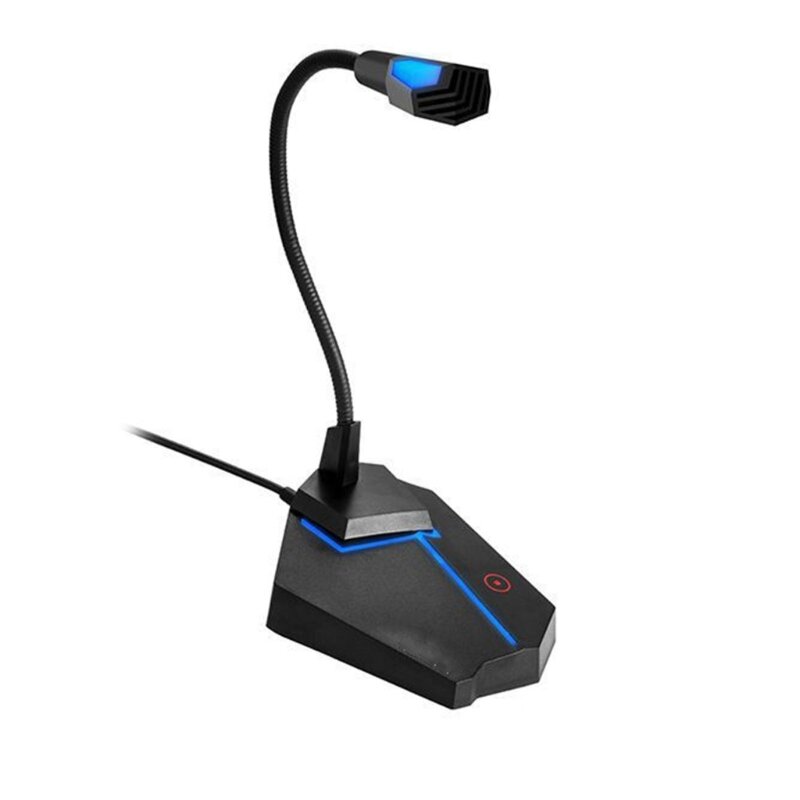 Компьютерный Микрофон Plug & Play Настольный Всенаправленный Конденсаторный Микрофон с Регулируемой на 360 Градусов Гусиной шеей