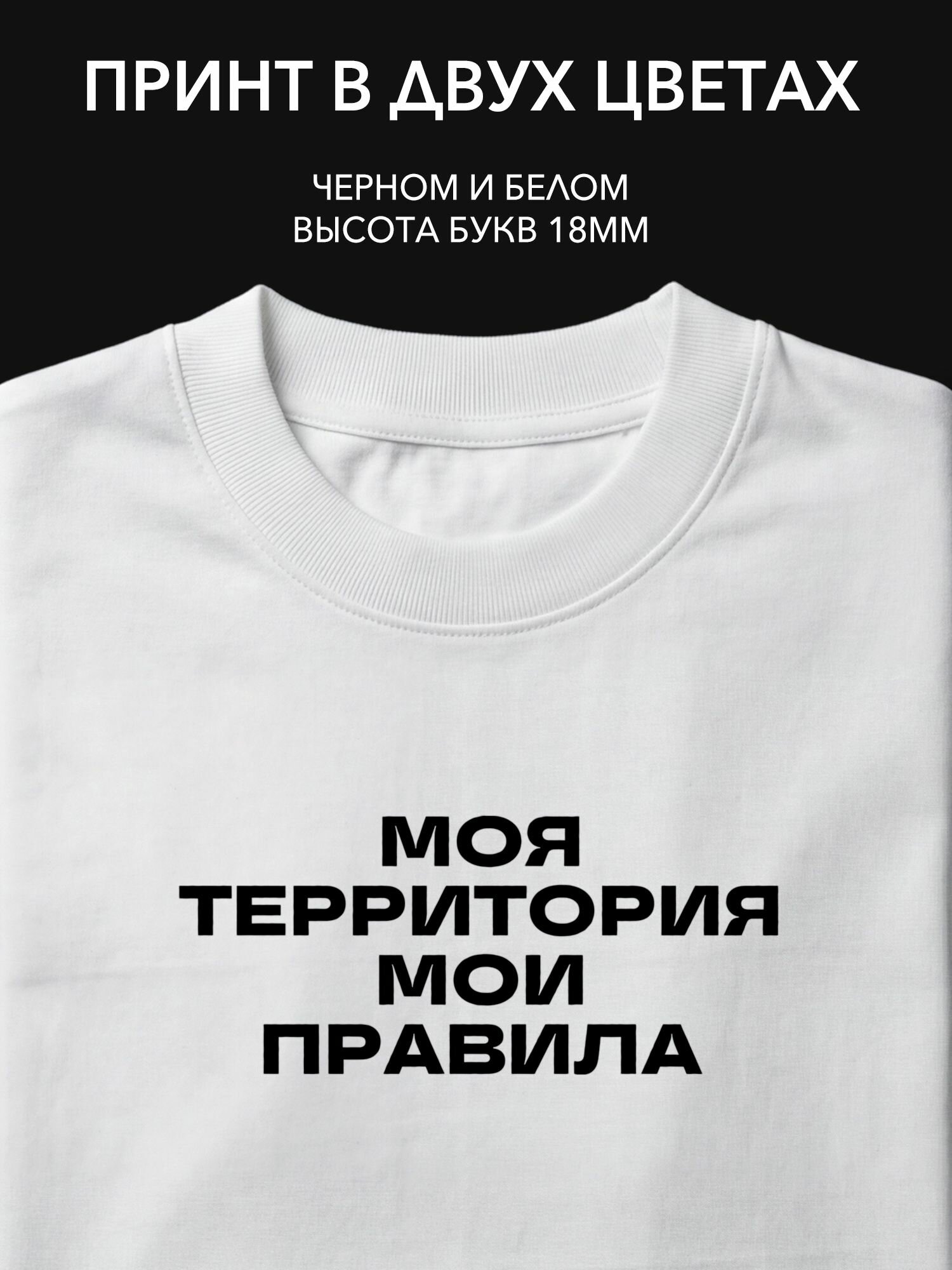 Наклейка Моя территория, мои правила - текстовый принт для одежды и интерьера, термонаклейка на футболку