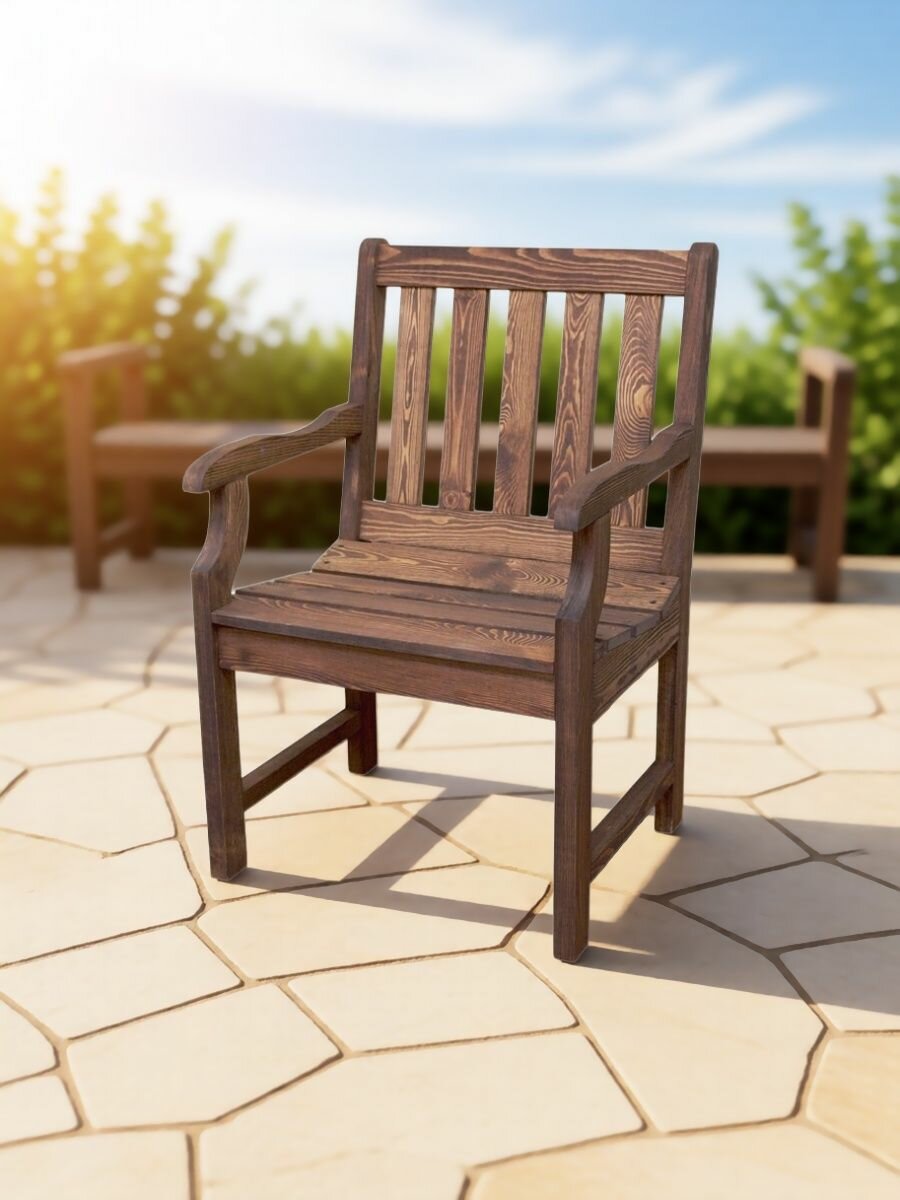 Кресло для сада Ирбея №3, 60х60х95 см. натуральное дерево, массив сосны