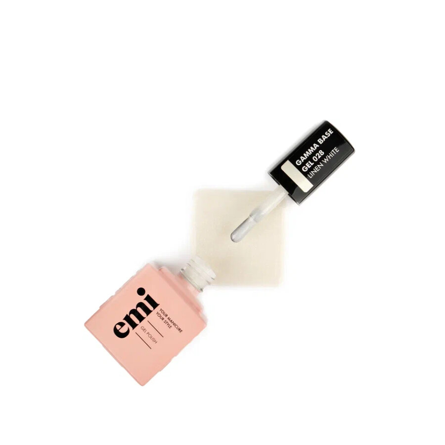 EMI, Базовое покрытие Gamma Base Gel №028 Linen white, 15 мл