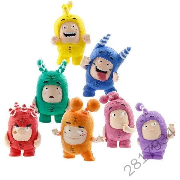 Фигурки Oddbods набор 7 шт. Фигурки персонажей мультфильма, ABS пластик