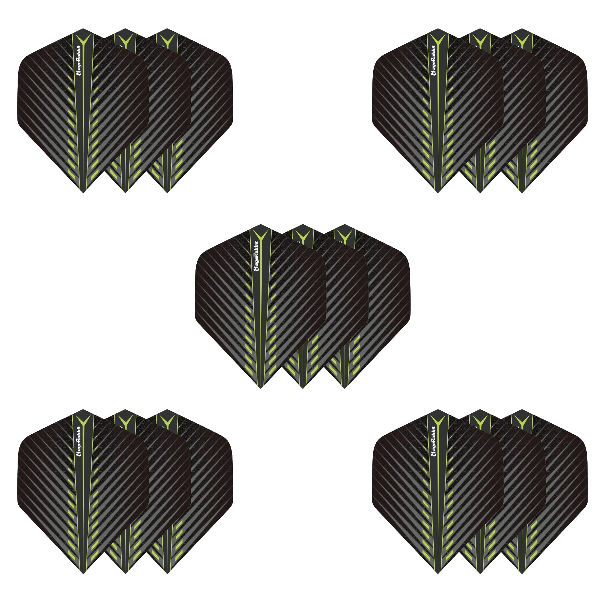 MageRabbit Flight Feather Dart Flights, Темно-зеленый, 15 шт.