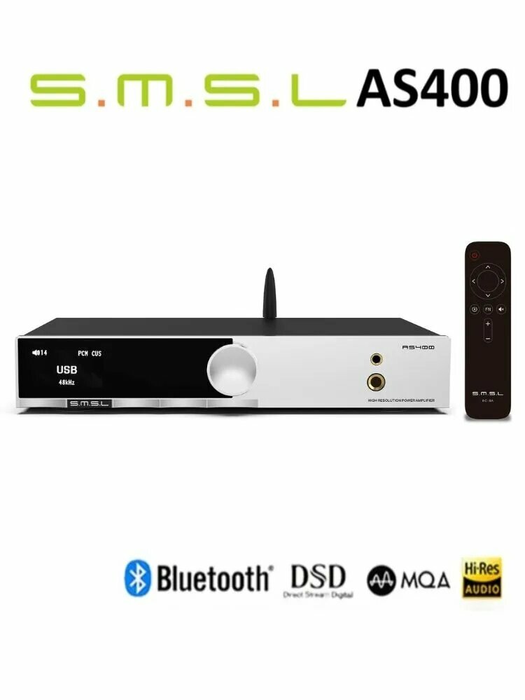 SMSL AS400 Усилитель Мощности Hi-Res DAC Для Наушников С Поддержкой Bluetooth USB Оптический Коаксиальный ММ Винил