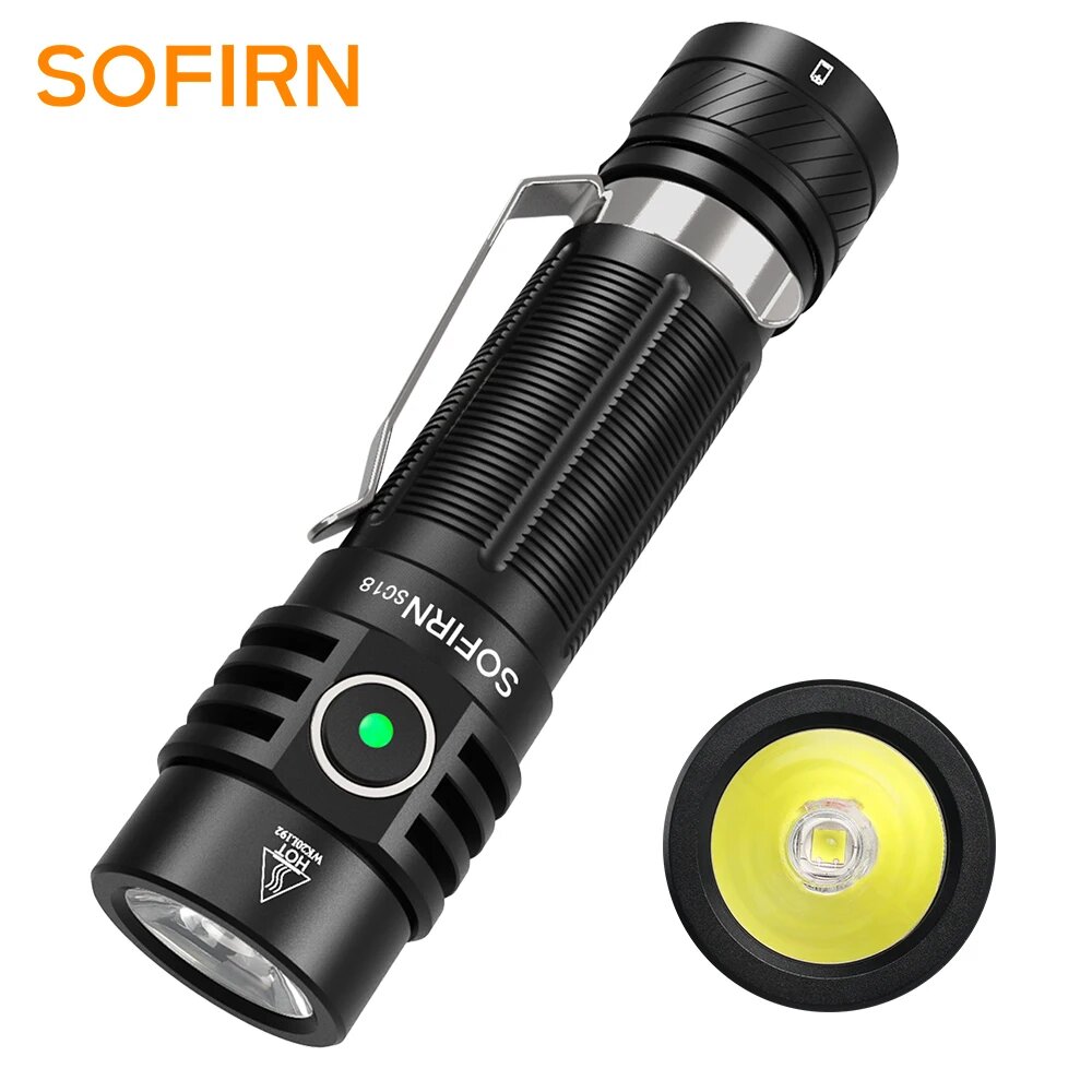 Sofirn SC18 алюминиевый фонарик USB-C 1800lm black