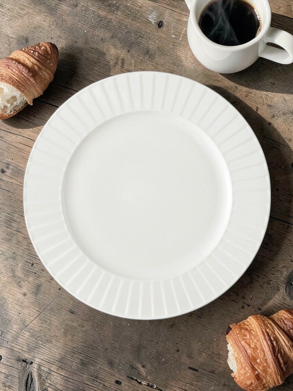 Тарелка десертная Blue bird Диана, 22.5 см, белый фарфор, круглая сервировочная для дома и ресторана, BB-DP22-0101