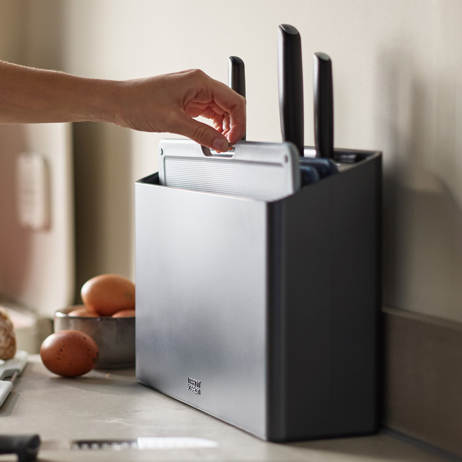 Набор разделочных досок с ножами Joseph Joseph Folio Plus, графит