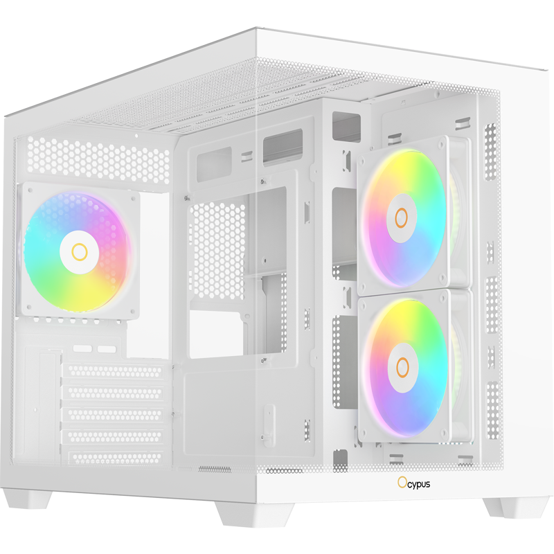 Корпус ПК Case Ocypus Gamma C54 WH ARGB, Midi-Tower, белый, 3×120 mm ARGB, mATX/mITX