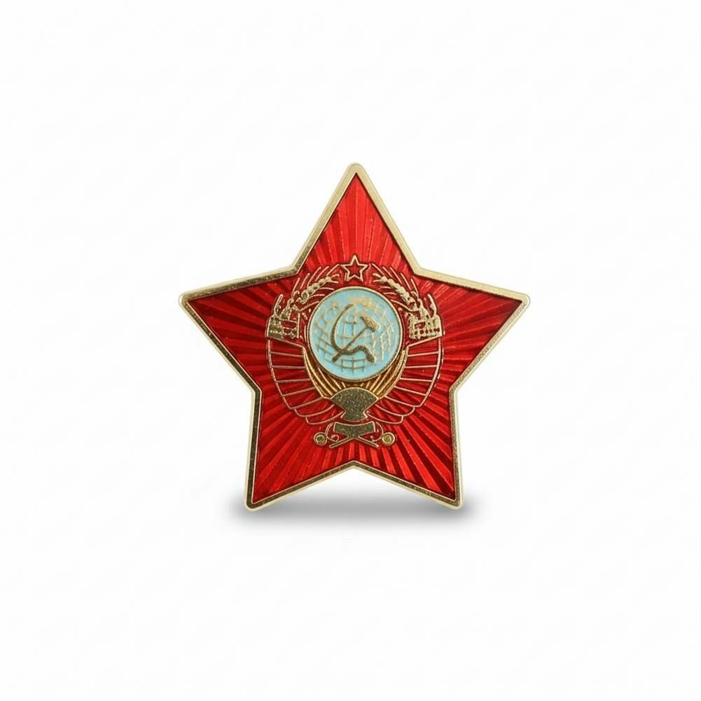 Значок СССР коллекционный металлический эмаль Ракета Флаг Глобус винтаж
