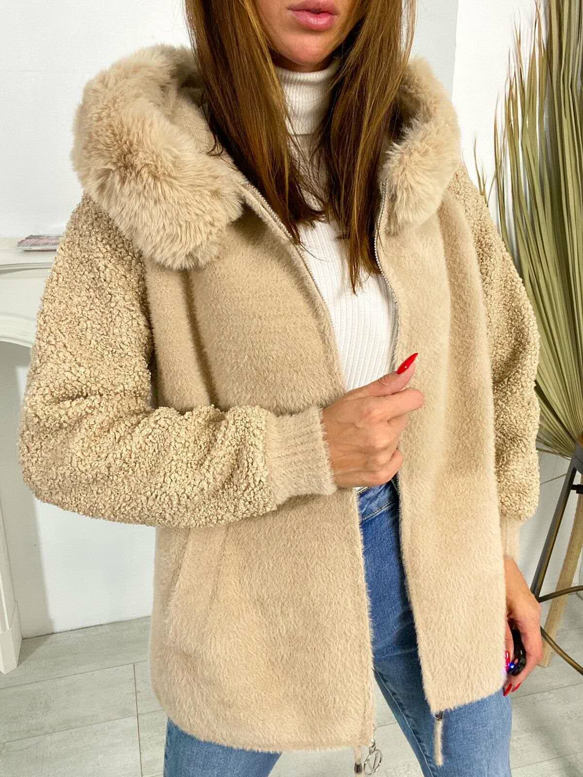 Кардиган  из альпаки бежевая 44-50