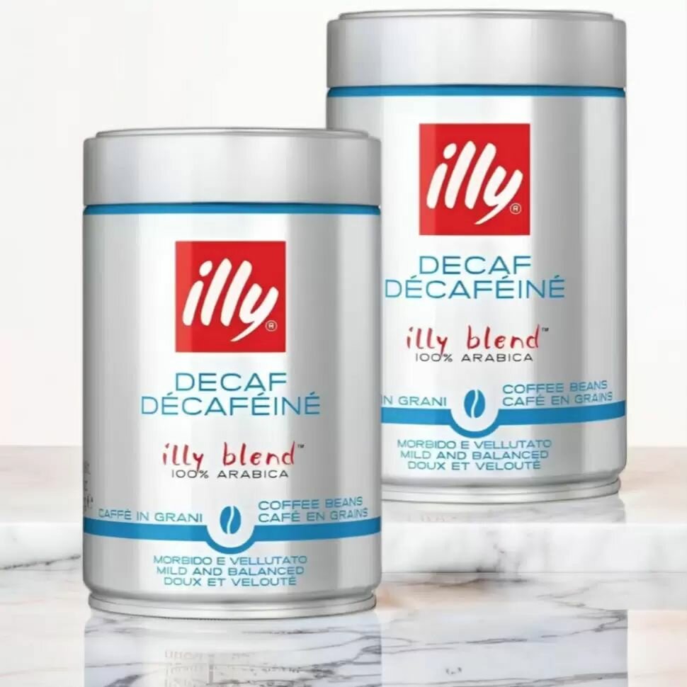 Кофе в зернах без кофеина ILLY Decaffeinato (Италия) 250 гр. х 2 шт.