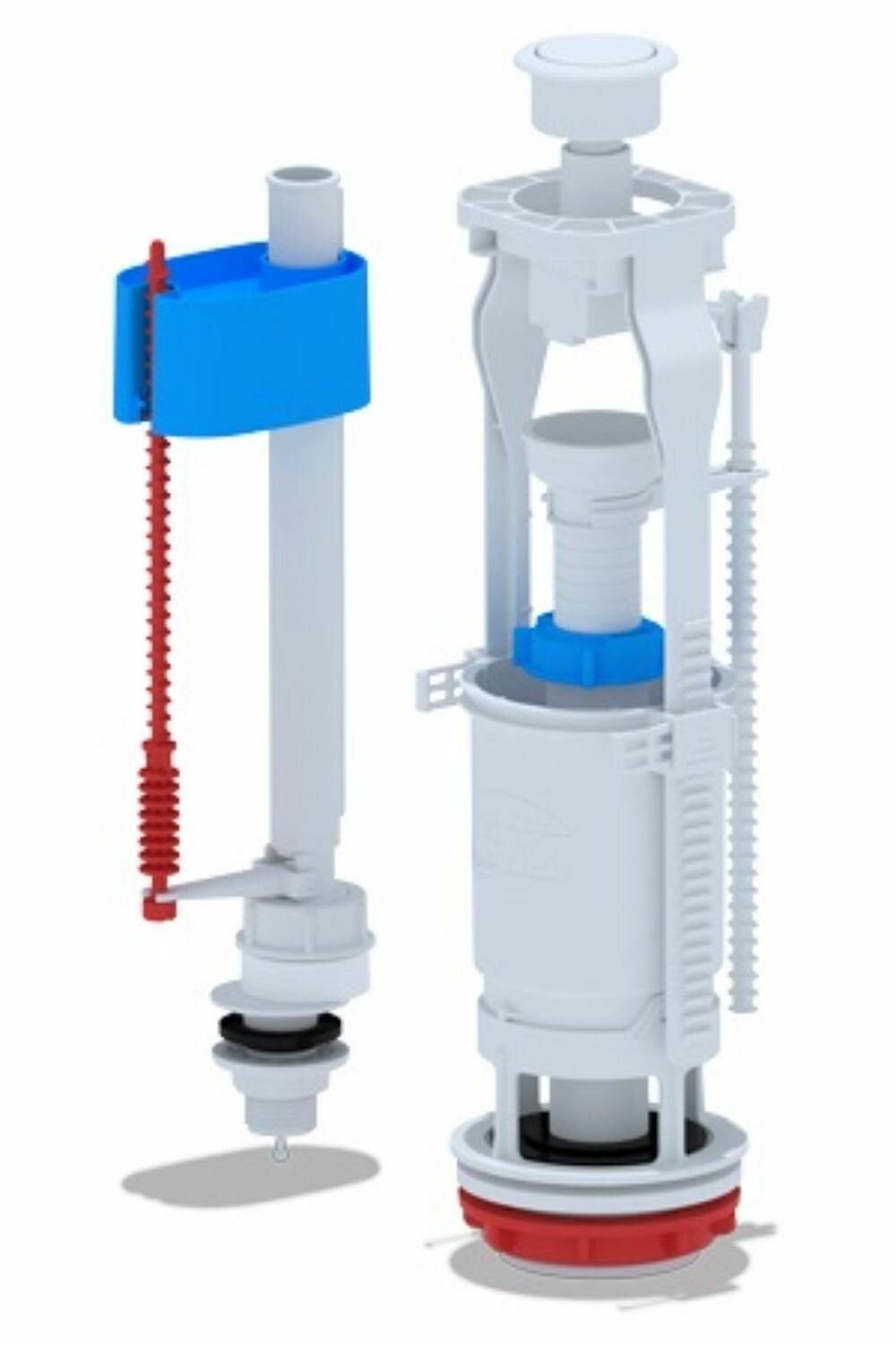 Арматура бачка Ани пласт Комплект арматуры с нижней подводкой и белой кнопкой, серия Эконом WC6550