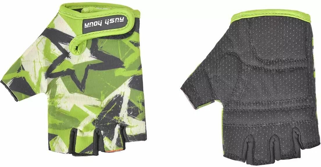 Велоперчатки RUSH HOUR Kids, детские, размер S, зеленые, универсальные