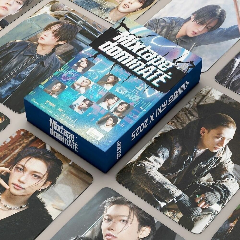 Карты Stray Kids HOP LOMO 55 шт. Кпоп Stray Kids альбом MIXTAPE DominATE Kарточки Стрей Кидс GIANT Плакат открытки