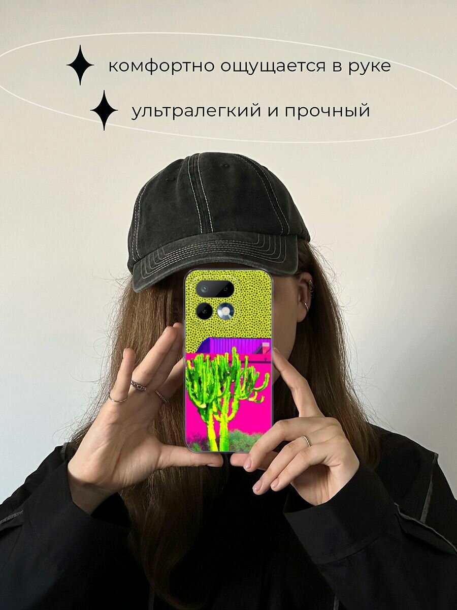Чехол на Realme 16 Pro / Реалме 16 Про с принтом Кислотный кактус 1 — фото 1