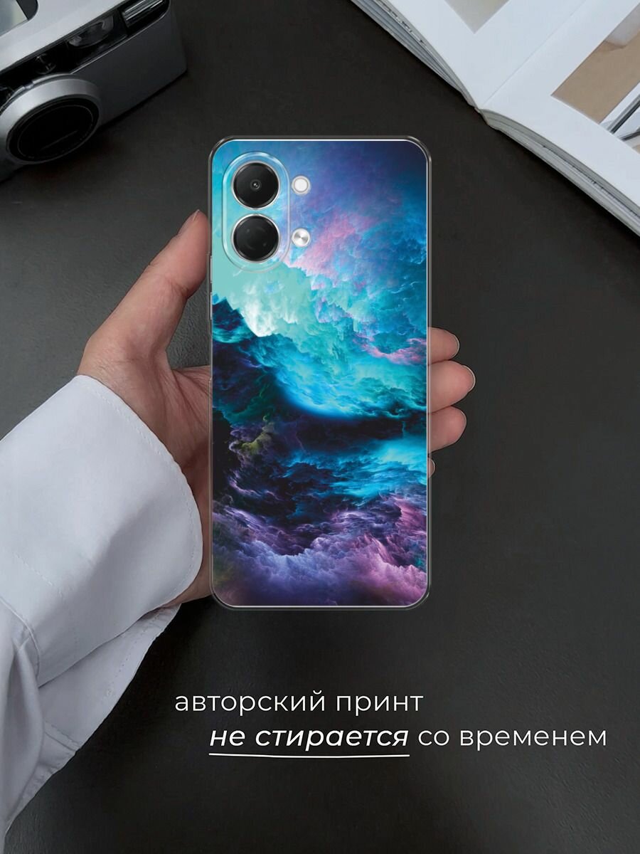 Чехол на Tecno Spark Go 3 / Текно Спарк Го 3 с принтом Бирюзовое небо — фото 1