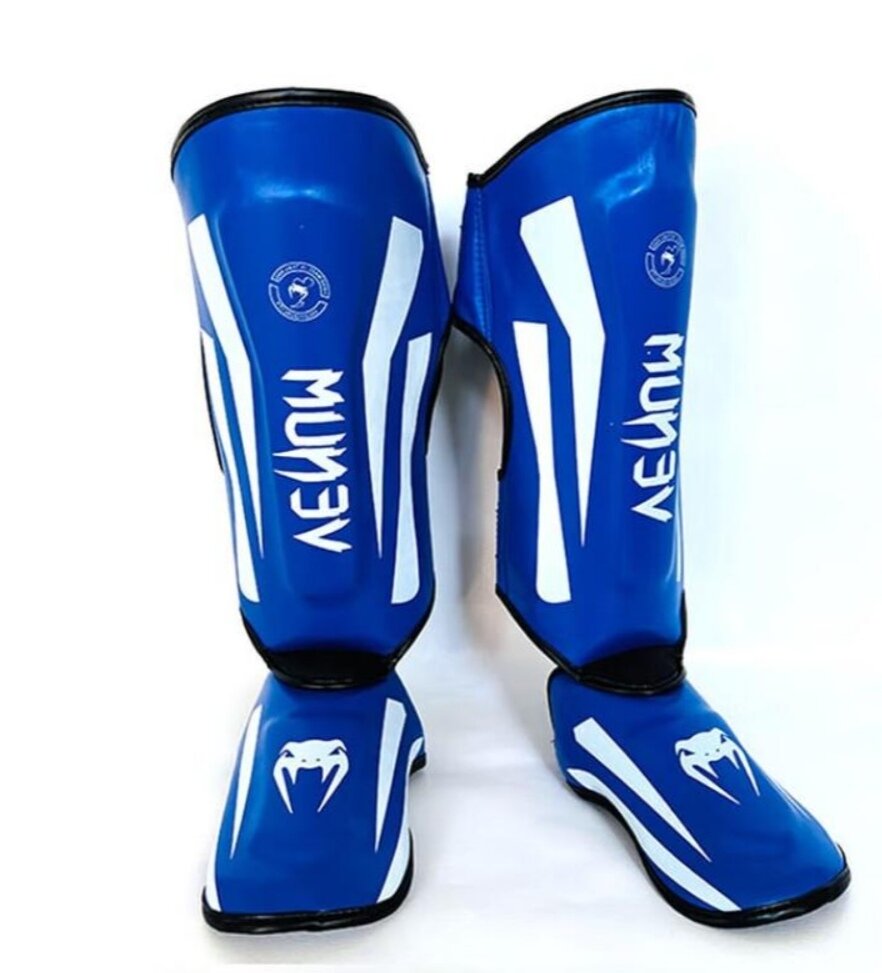 Щитки Pro, защита голеностопного сустава, синие, размер L, для единоборств