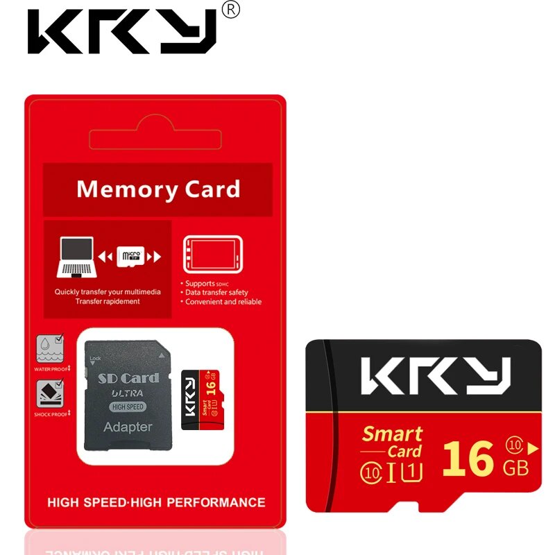 KRY Micro SD карта памяти 128 ГБ Class 10 16GB