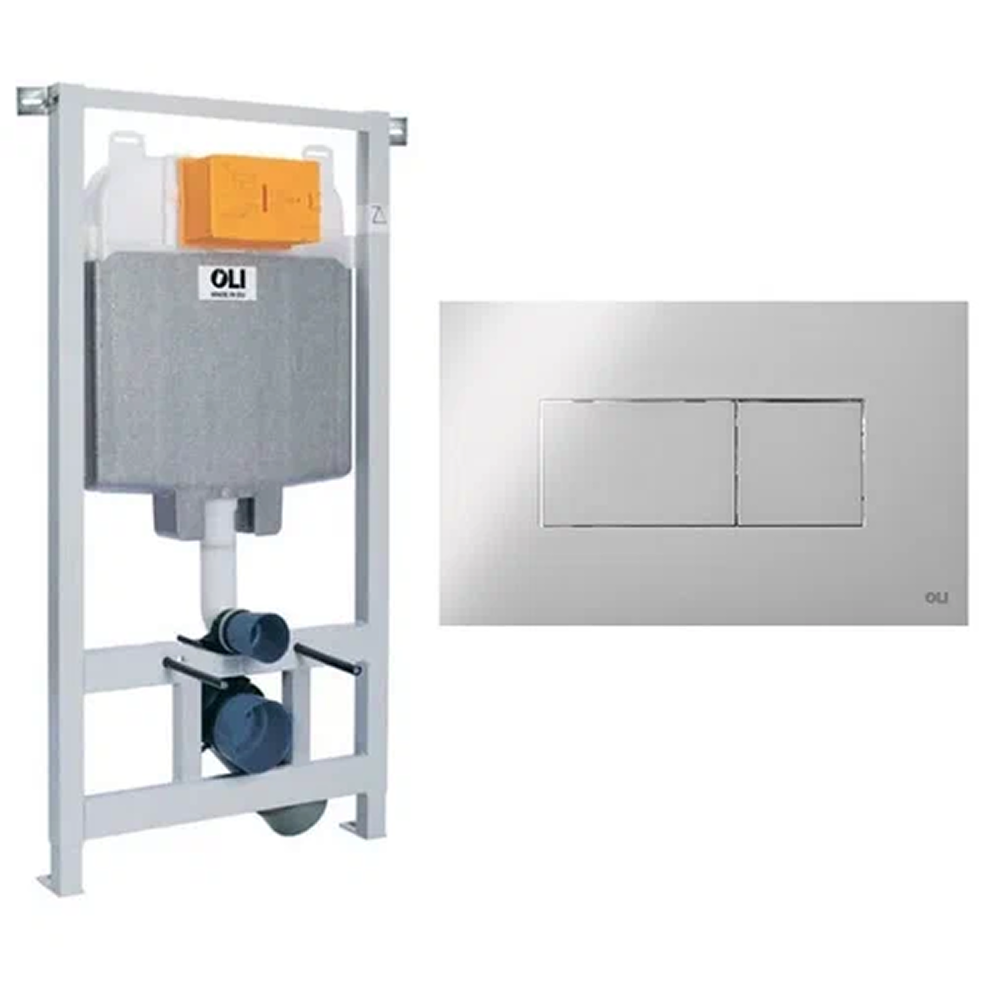 Комплект: Инсталляция OLI 120 ECO Sanitarblock pneumatic+Панель слива KARISMA, хр. гл.