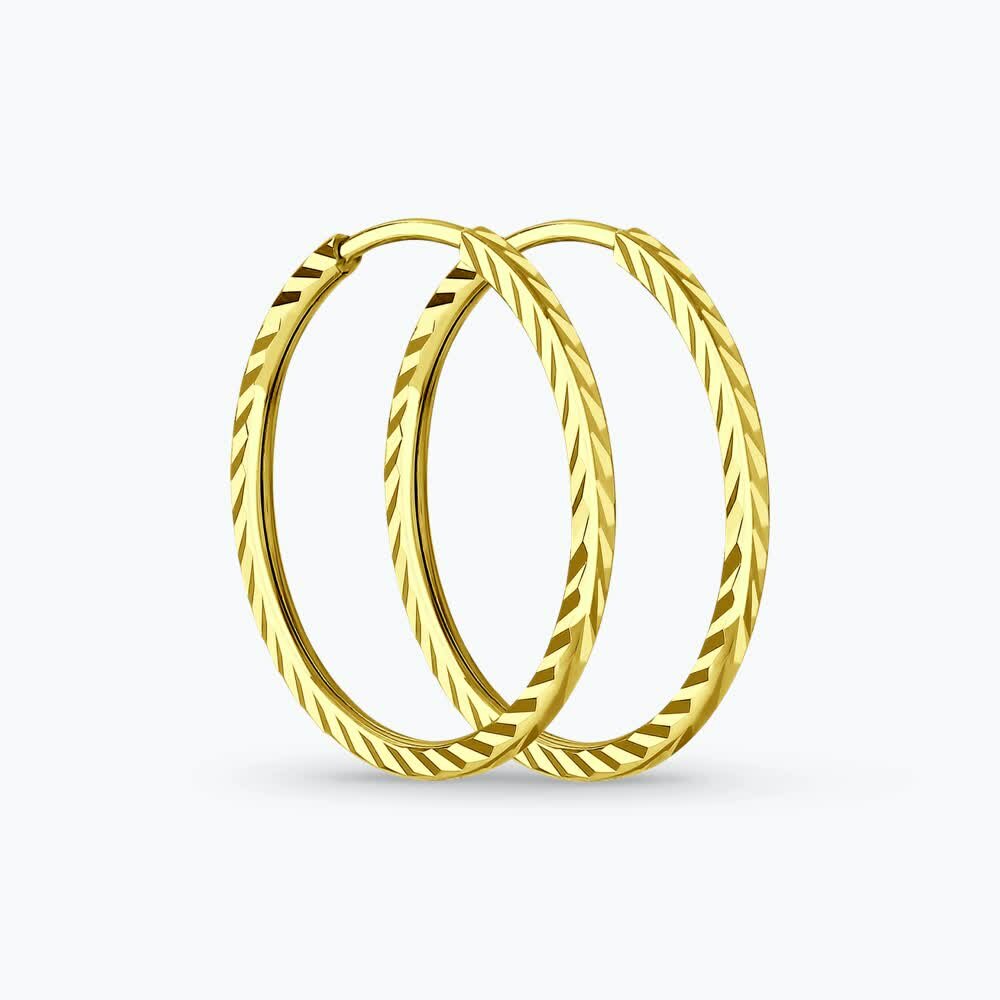 Серьги конго, желтое золото, 585 проба, родирование