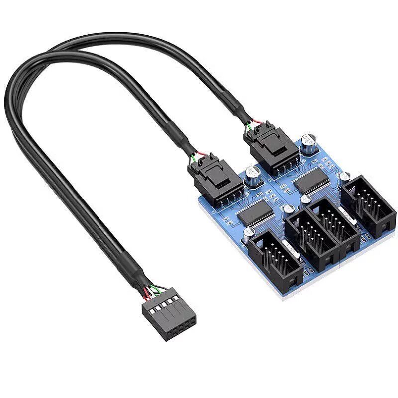 Материнская плата USB 9-контактный кабель-разветвитель 9-контактный в четыре 9-контактных разъема, 4 порта