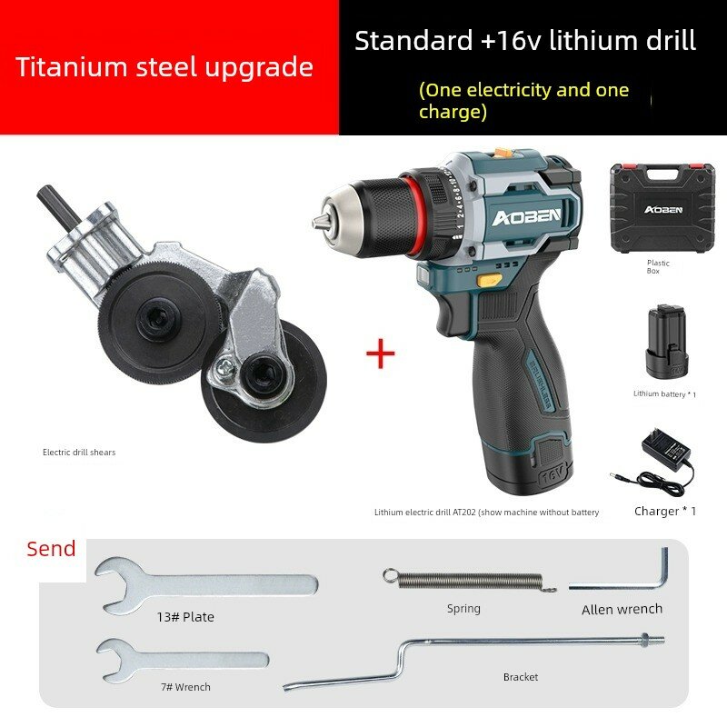 Электрический дрель-нож для резки листового металла, приспособление для резки листового металла на электродрели,