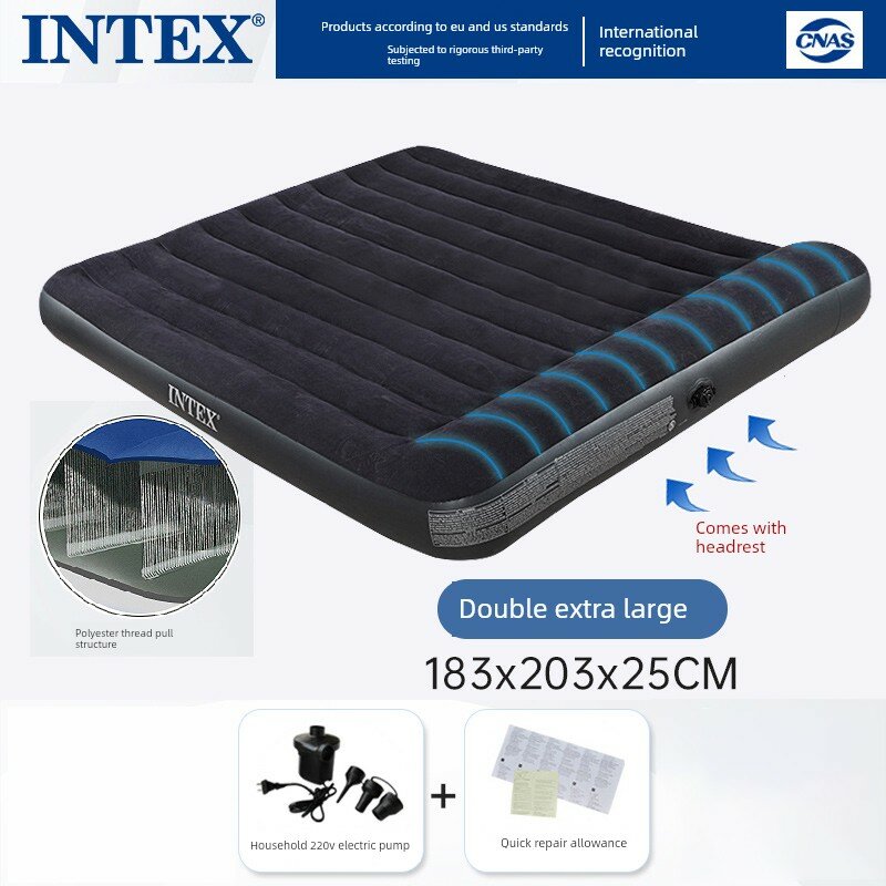 Intex 183 см одинарный слой надувной матрас с домашним насосом для походов
