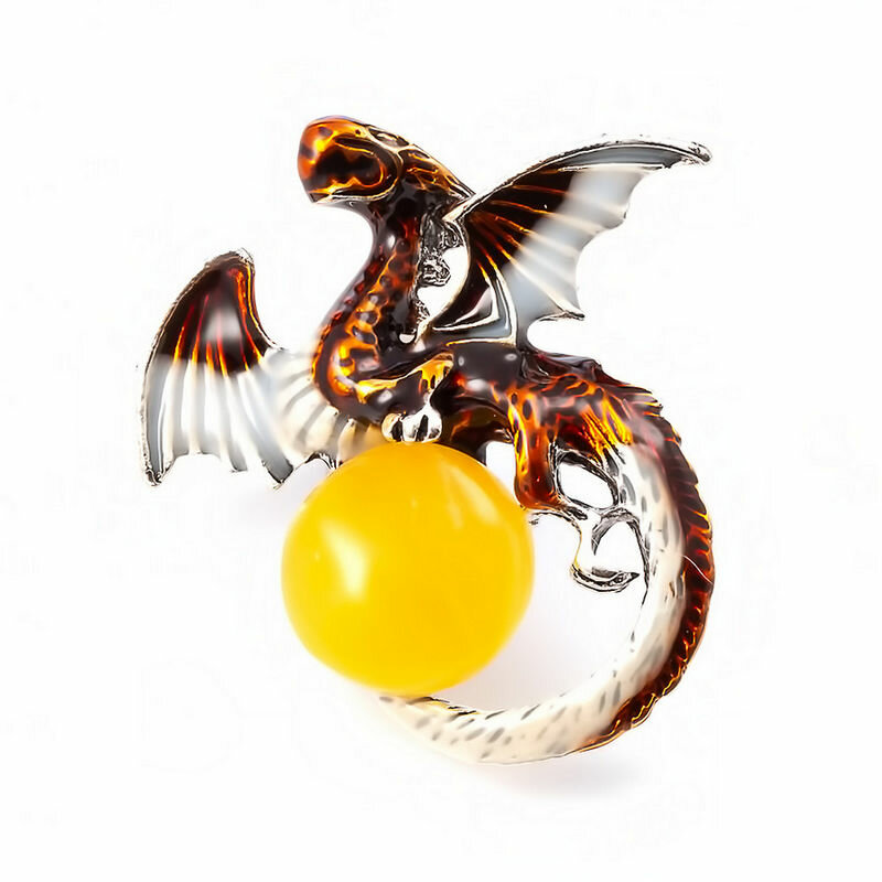 Брошь, янтарь