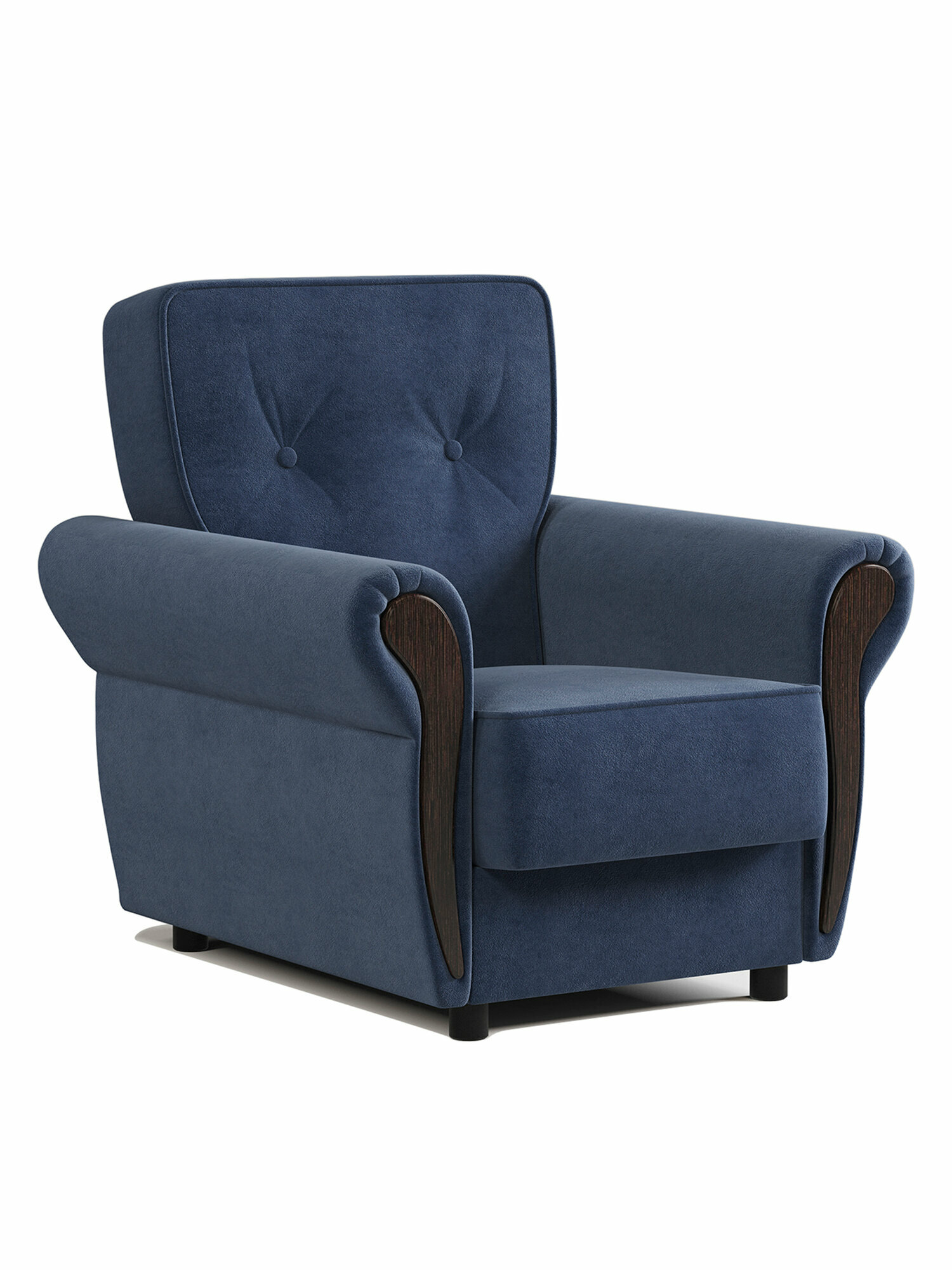 Кресло Шарм-Дизайн Классика М, для отдыха, 82 х93х90 см, Велюр, цвет синий