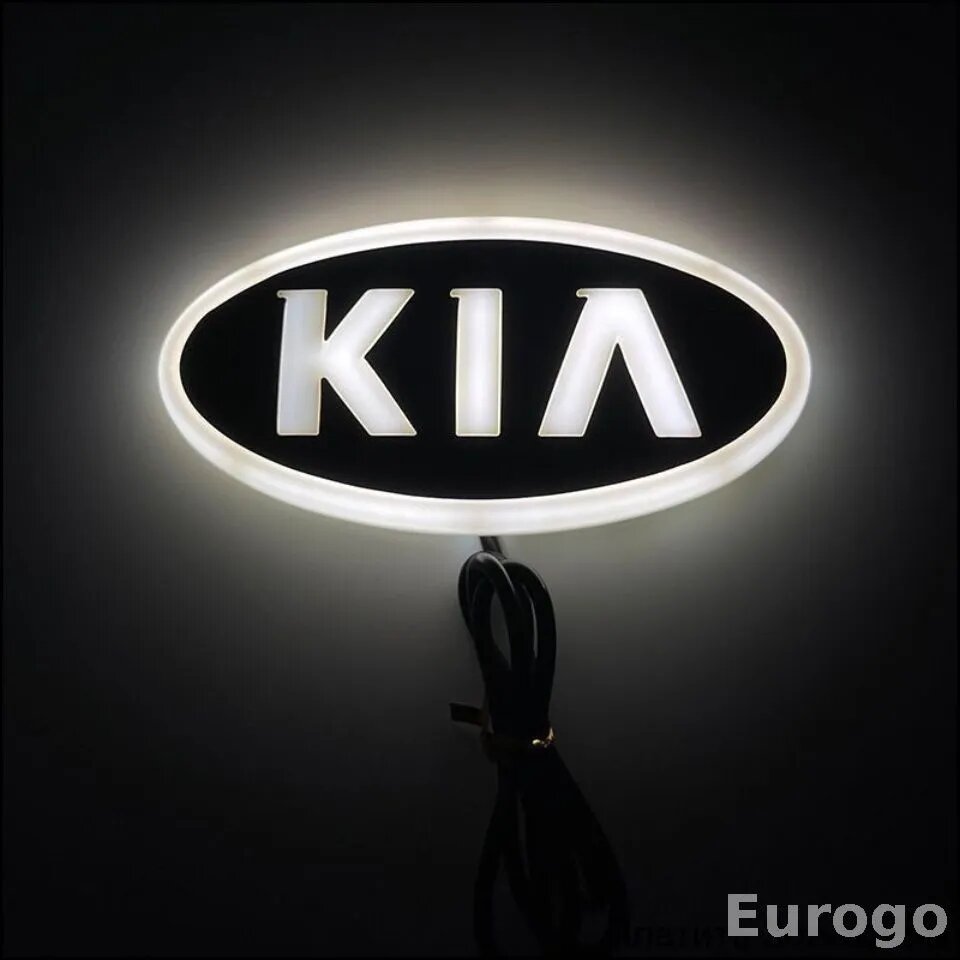 Шильдик эмблема Киа светящаяся 4D 12V для автомобилей Kia Хвост светодиодная подсветка эмблемы 13*6.5cm