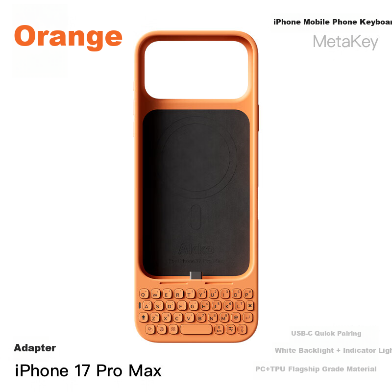AKKO MetaKey iPhone 17 Pro Max внешняя клавиатура с магнитным креплением, оранжевый, механическая клавиатура с