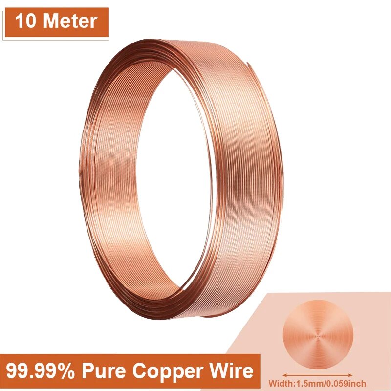 Красная медная проволока высокой чистоты T2 (5 мм-0,5 мм) 99,9% чистого мягкого провода для электрооборудования, сварки, поделок, промышленного использования