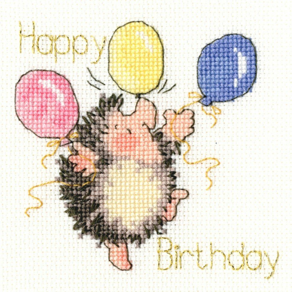 Набор для вышивания Bothy Threads #XGC23 Birthday Balloons (Воздушные Шарики На День Рождения), Счетный крест, 10 х 10 см