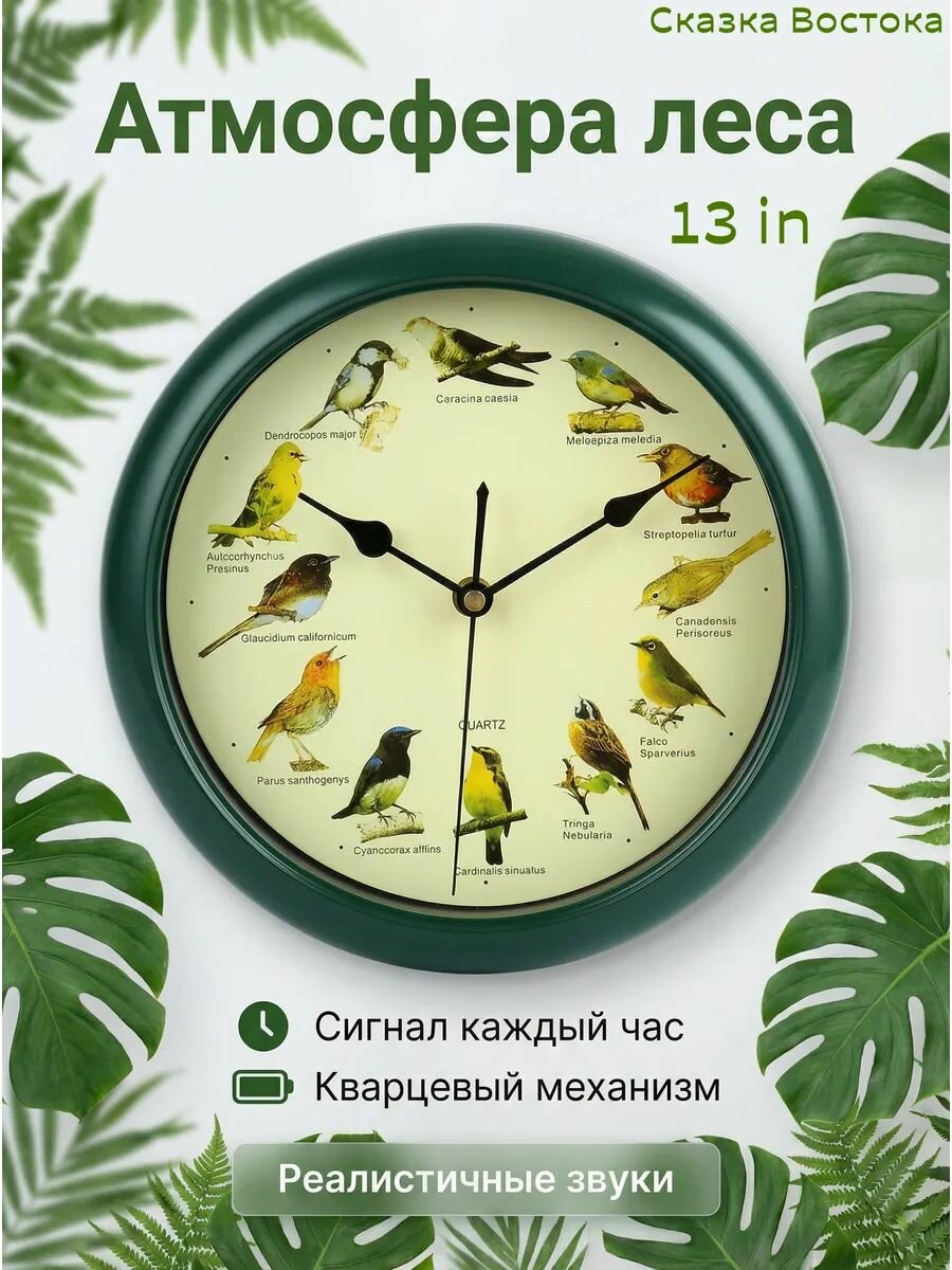 Часы с пением птиц мелодия леса