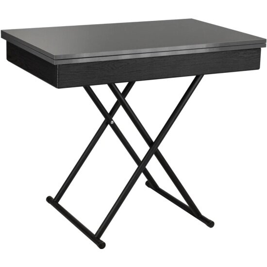 Стол-трансформер Мебелик Лерон графит темный/черный