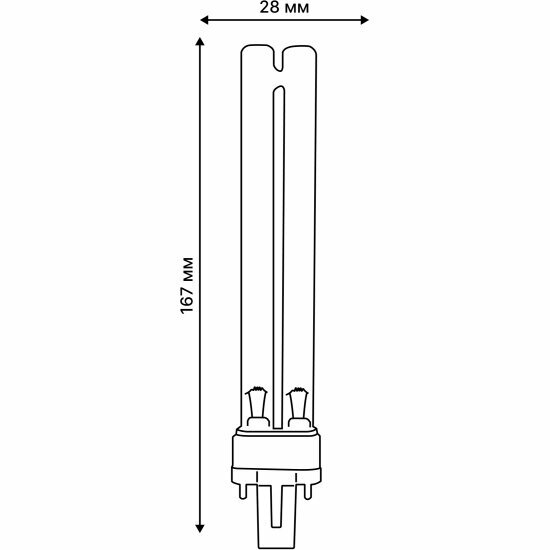 Лампа люминесцентная ультрафиолетовая бактерицидная Uniel ESL-PL-9/UVCB/G23/CL Спектр UVC 253,7нм. Картон. ТМ