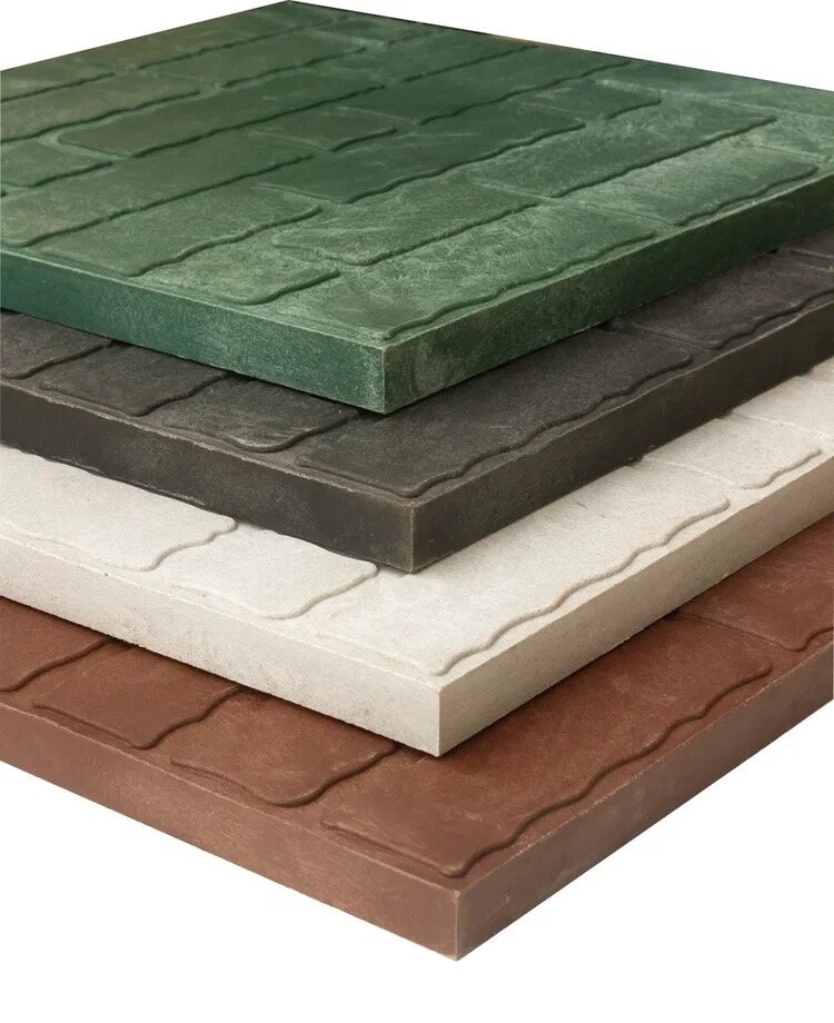 Тротуарная плитка, полимерно-песчаная, 500 мм х 500мм, красно-коричневая