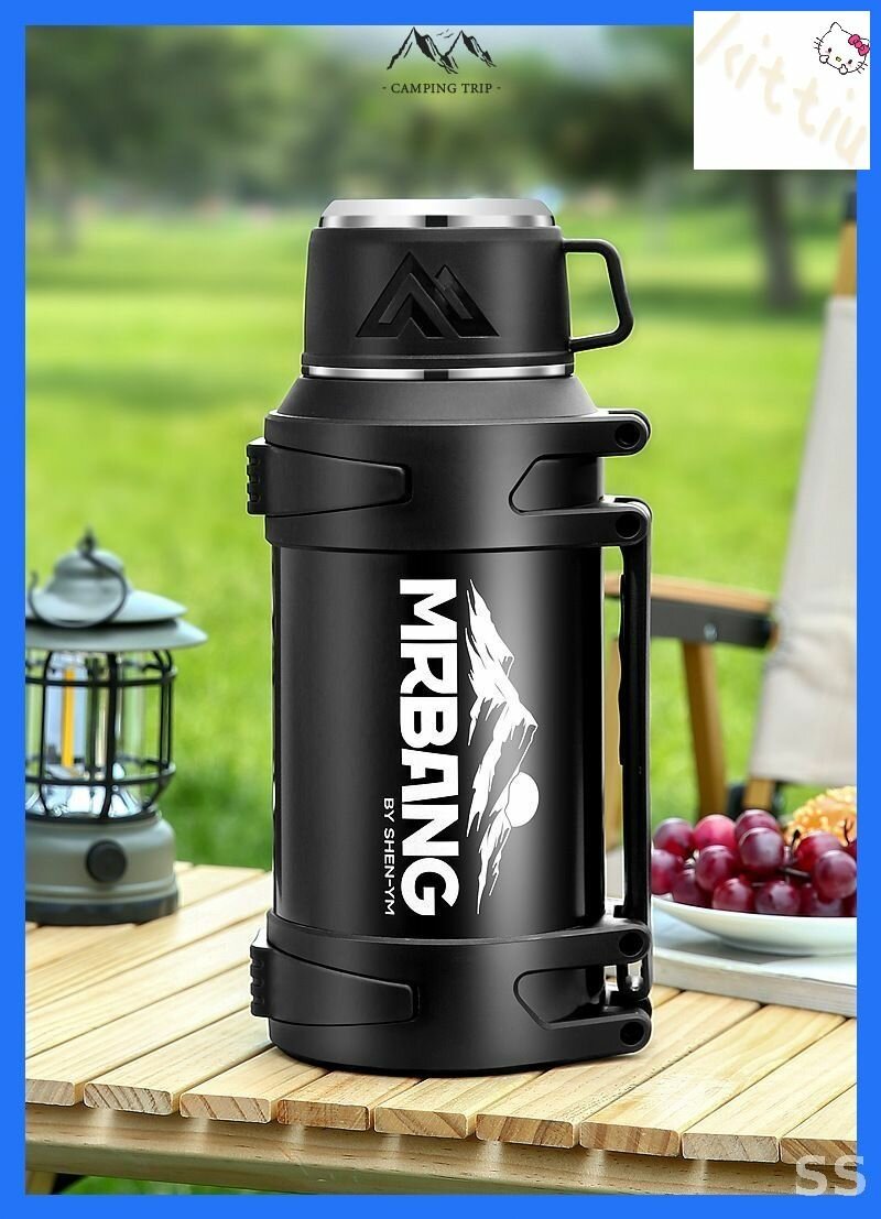 Термос вакуумный премиум для напитков горячих и холодных, выполнен из нержавеющей стали, отличается большой емкостью